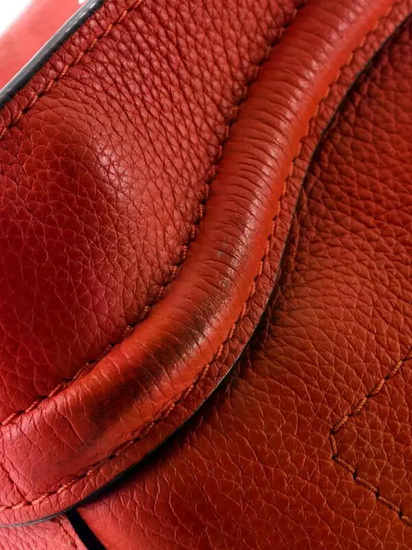 Celine Luggage Bag Grainy Leather Mini Tote - Orange
