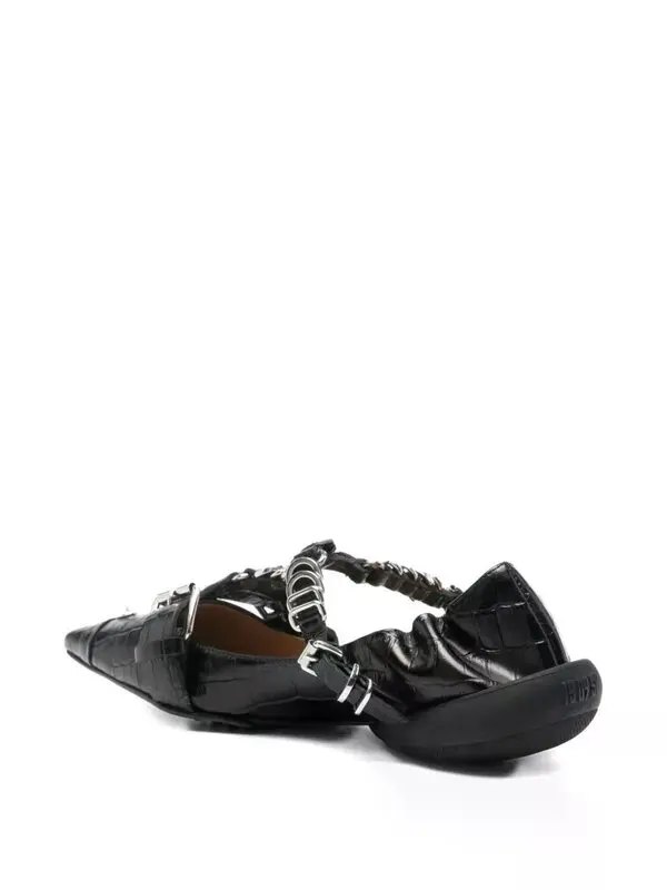 13 09 SR Pointed Chain-detail Ballet Flats