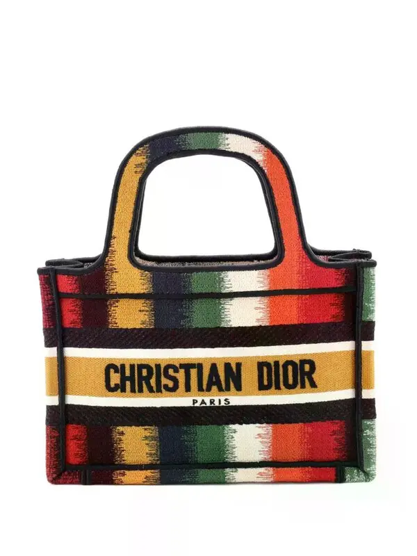 Dior Book Embroidered Canvas Mini Tote Bag - Multicolour