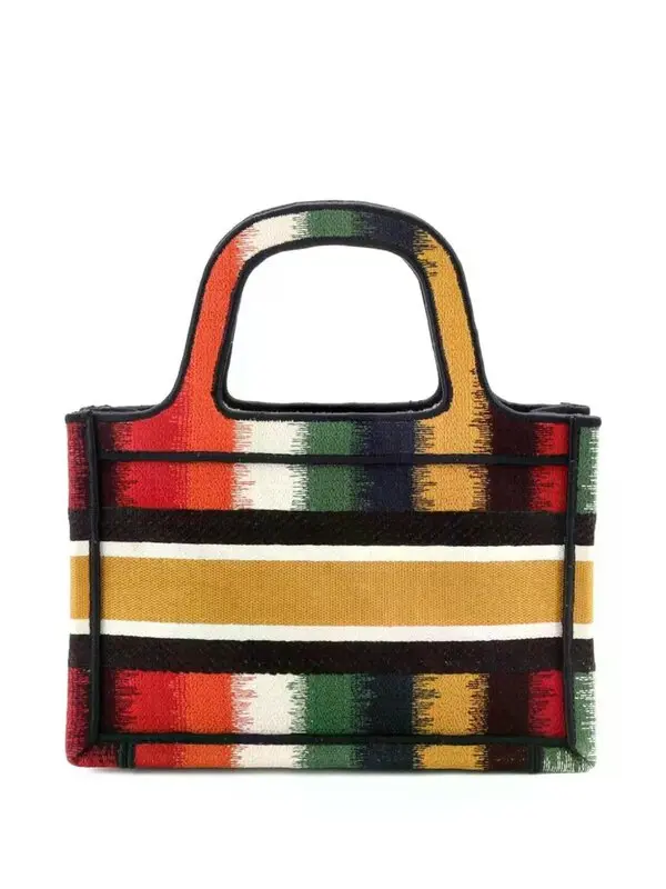 Dior Book Embroidered Canvas Mini Tote Bag - Multicolour