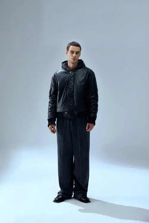 PCFG Leather Bomber Jacket