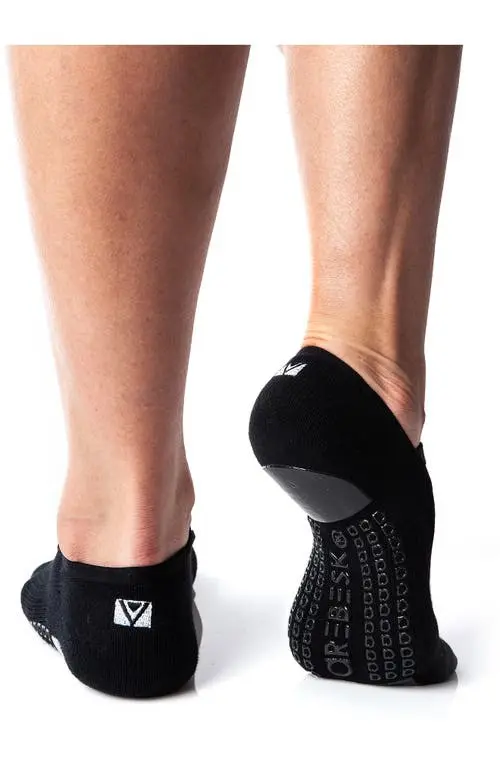 AREBESK Sparkle Cotton Blend Gripper Socks - Black