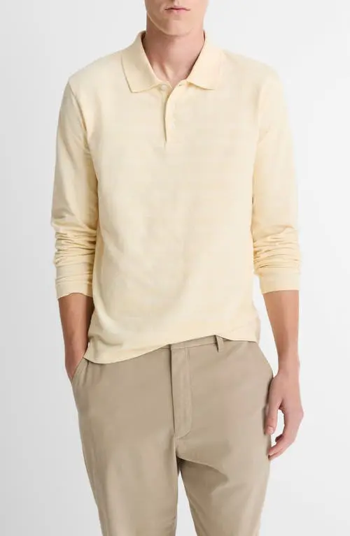Vince Jacquard Stripe Long Sleeve Polo - Meadowlark