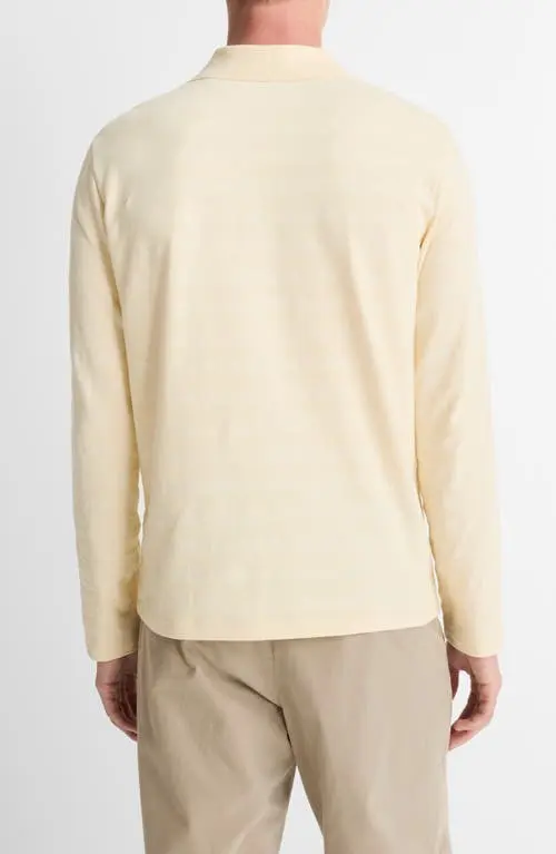 Vince Jacquard Stripe Long Sleeve Polo - Meadowlark