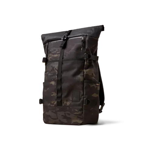 THE BROWN BUFFALO Rolltop Backpack - Black-multicam
