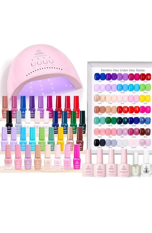 BEETLES 35 Colors 68 Pcs Gel Nail Manicure Studio Kit With Uv Light - None