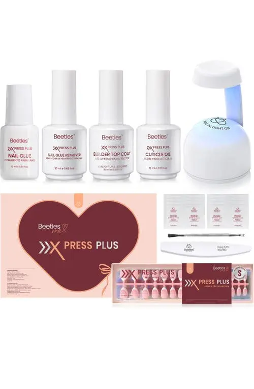 BEETLES French Tip Press On Nail Studio Kit Short Almond - None