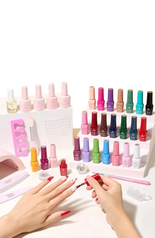 BEETLES 25 Colors 51 Pcs Gel Nail Manicure Studio Kit With Uv Light