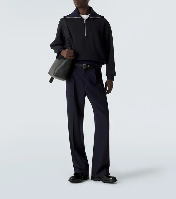 JIL SANDER Cotton Half-zip Sweatshirt - Blue
