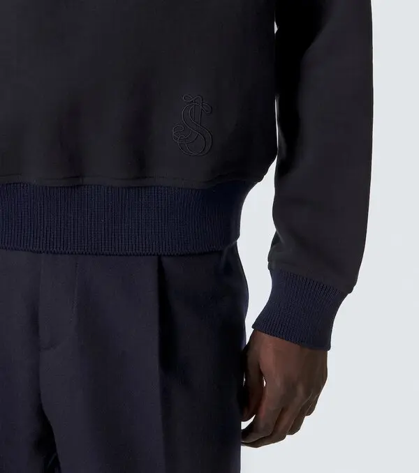 JIL SANDER Cotton Half-zip Sweatshirt - Blue