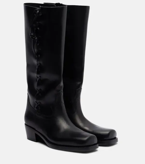 Paris Texas Roxanne 45 Knee-high Leather Boots - Black