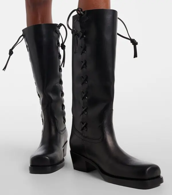 Paris Texas Roxanne 45 Knee-high Leather Boots - Black