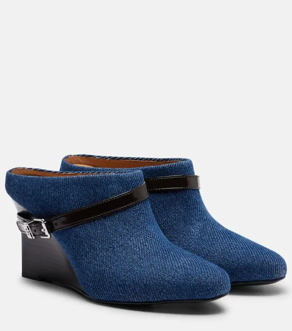 GANNI Wedge Ankle Boots - Blue