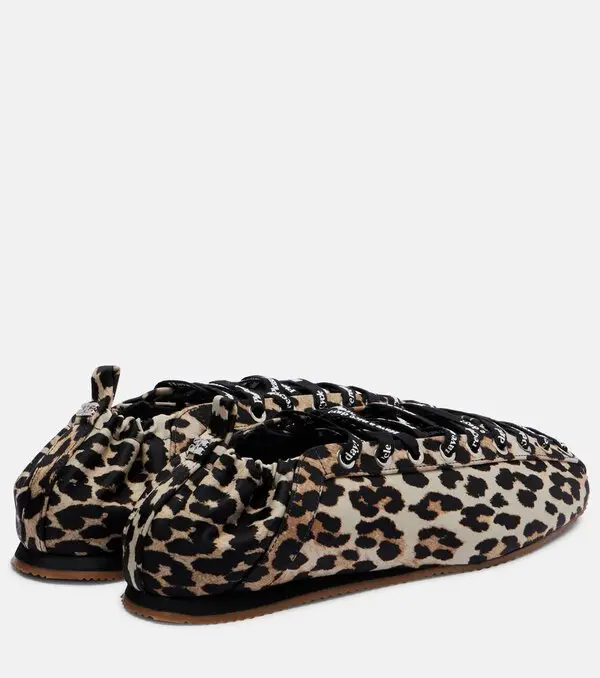 GANNI Leopard-print Ballet Flats - Brown