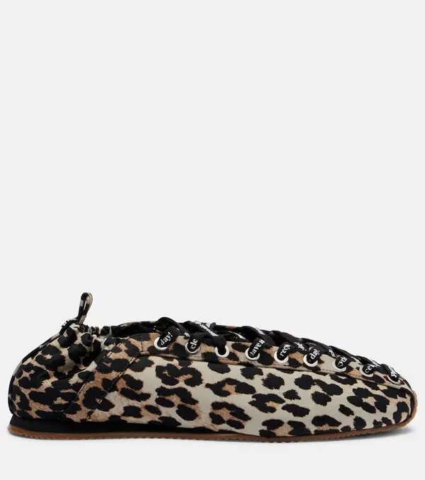 GANNI Leopard-print Ballet Flats - Brown