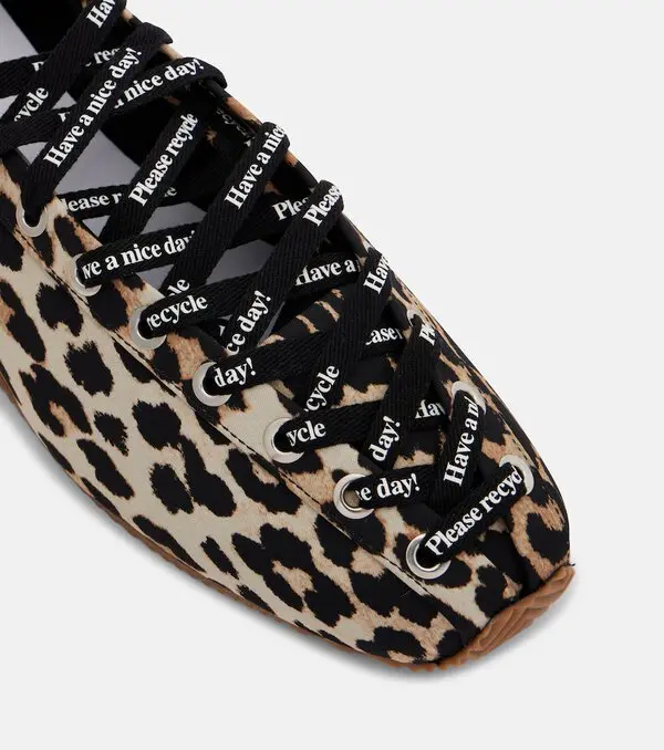 GANNI Leopard-print Ballet Flats - Brown