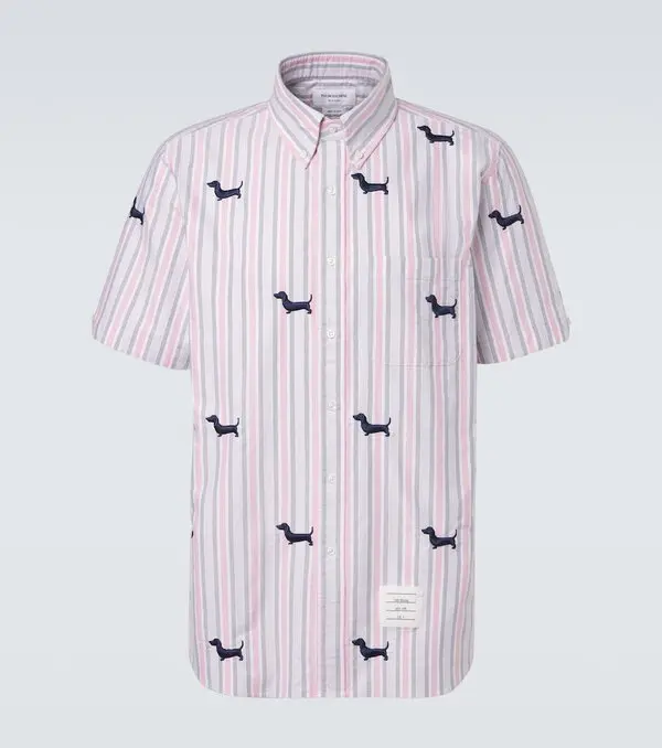 Thom Browne Striped Cotton Shirt - Blue