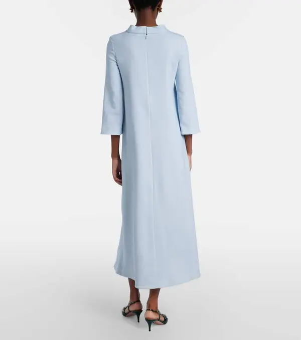 Oscar De La Renta Porcelain Flower Wool-blend Kaftan