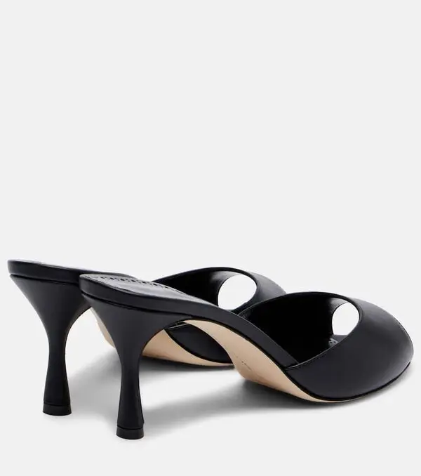 Manolo Blahnik Jada 70 Leather Mules - Black