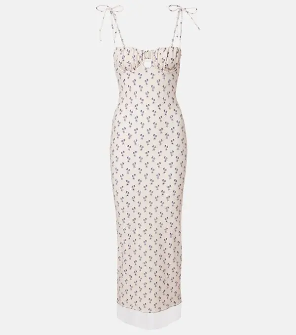 MONTCE Cynthia Floral Midi Dress - White
