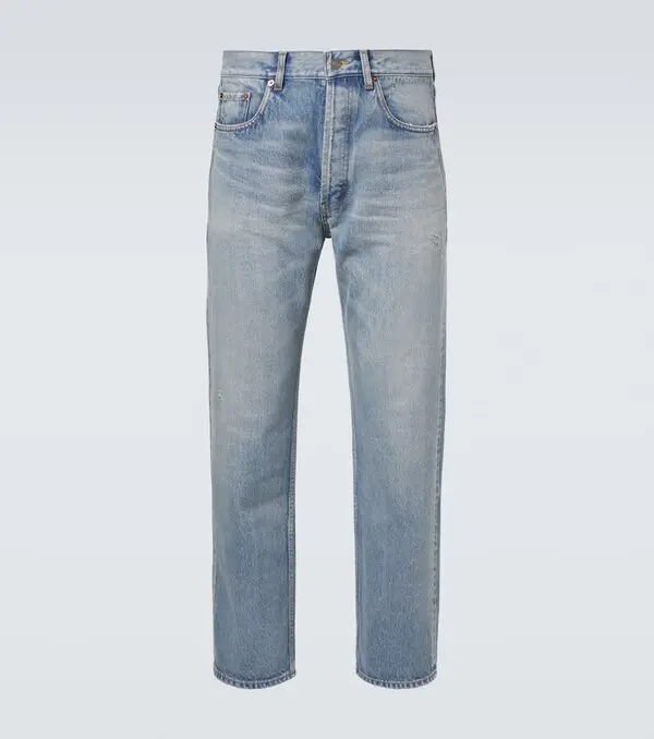 Saint Laurent Distressed Straight Jeans