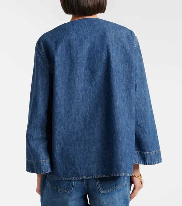 Valentino Garavani Vgold Chambray Top - Blue