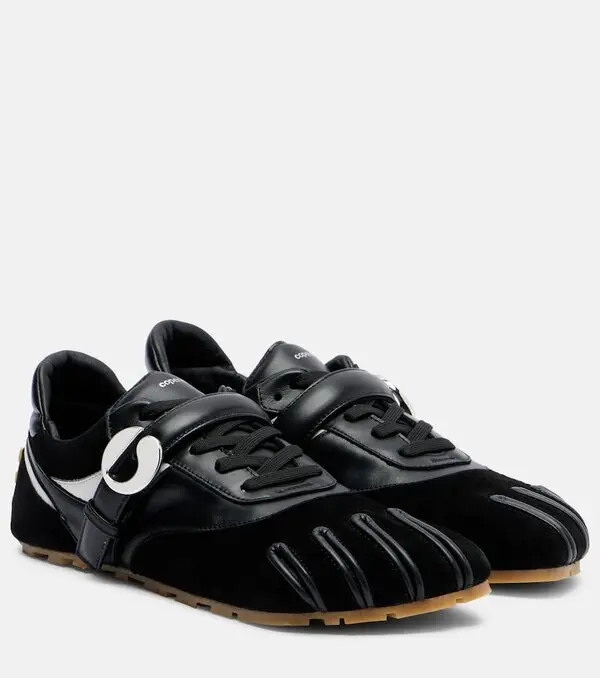 Coperni Leather-trimmed Suede Sneakers - Black