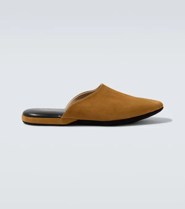 Charvet Leather-lined Suede Slippers - Brown
