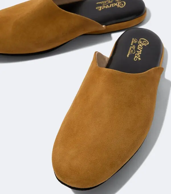 Charvet Leather-lined Suede Slippers - Brown
