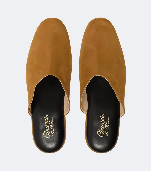 Charvet Leather-lined Suede Slippers - Brown