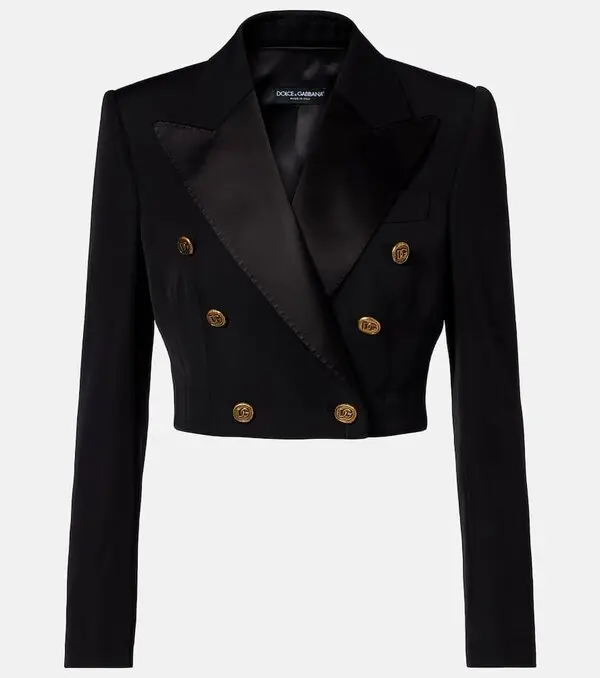 Dolce & Gabbana Cropped Wool And Silk-blend Jacket
