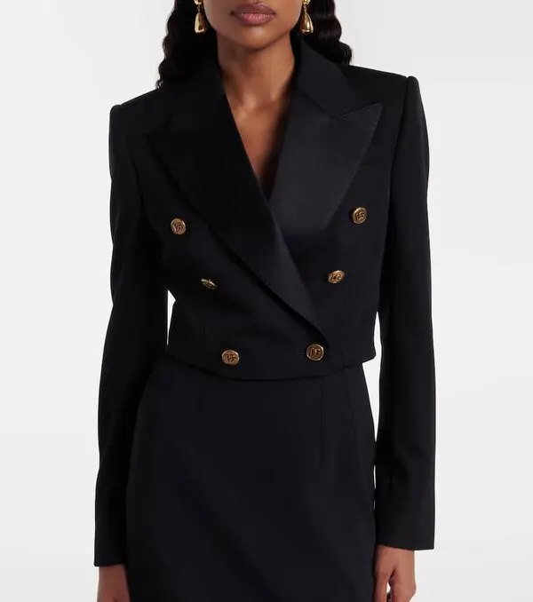 Dolce & Gabbana Cropped Wool And Silk-blend Jacket