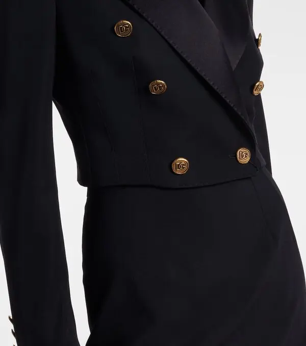 Dolce & Gabbana Cropped Wool And Silk-blend Jacket