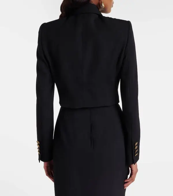 Dolce & Gabbana Cropped Wool And Silk-blend Jacket