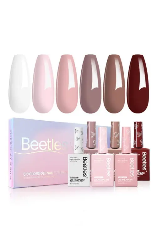 BEETLES Neutral Gel Polish Set 6 Colors - Nude Pink Brown
