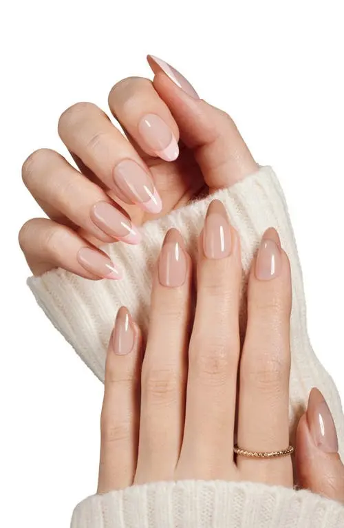BEETLES Medium Almond French Tip Press On Nail Studio Kit