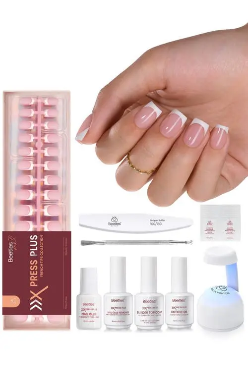 BEETLES French Tip Press On Nail Studio Kit Short Square