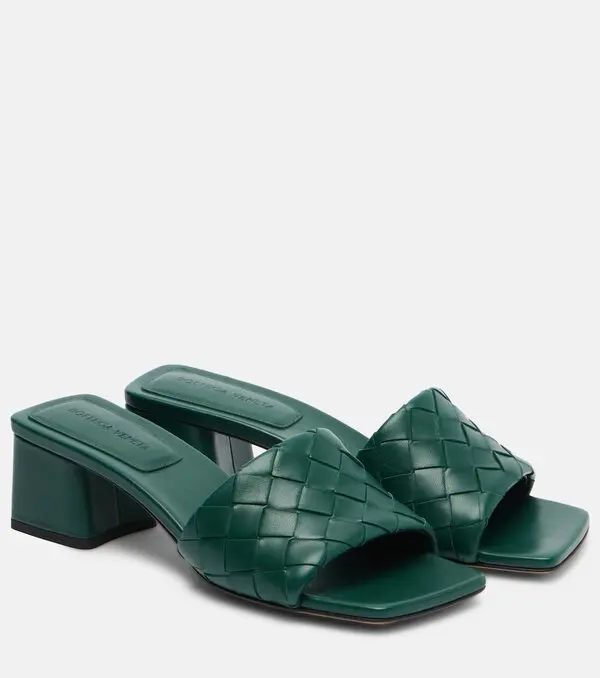 Bottega Veneta Intrecciato Mules - Green