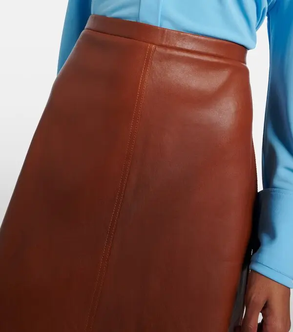 Stouls Lucie 22 Leather Miniskirt - Brown