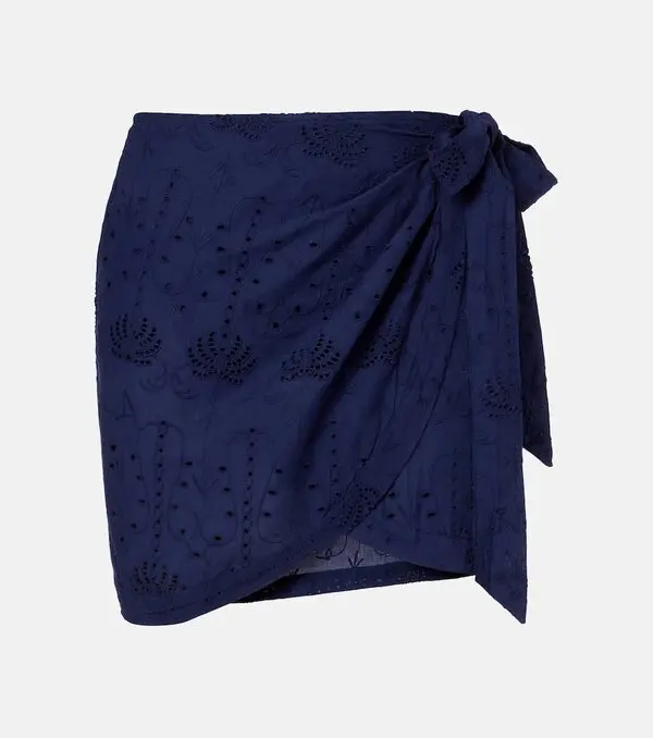 Melissa Odabash Embroidered Cotton Beach Cover-up - Blue