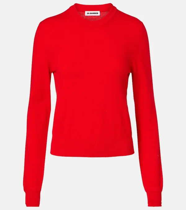 JIL SANDER Virgin Wool Sweater - Red