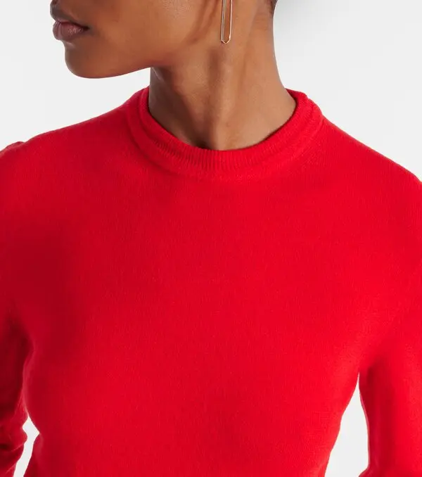 JIL SANDER Crew Neck Virgin Wool Sweater - Red