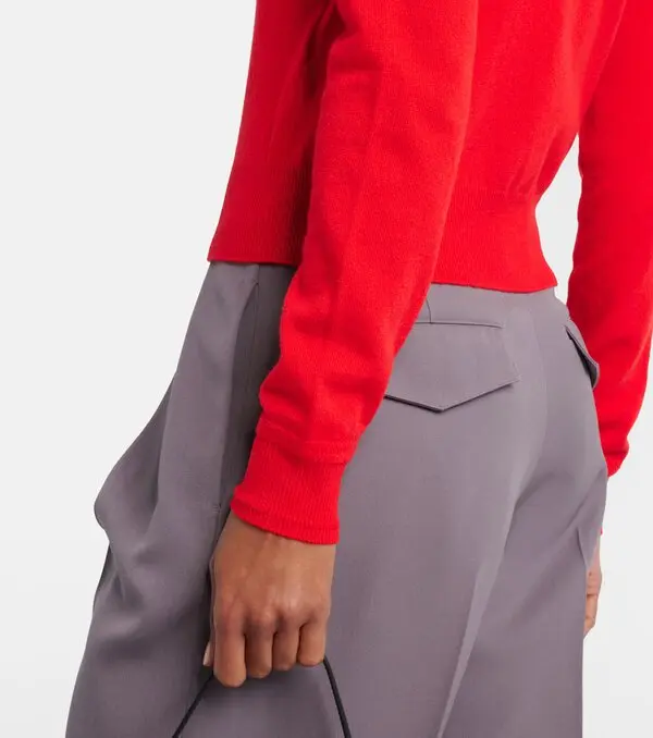 JIL SANDER Crew Neck Virgin Wool Sweater - Red