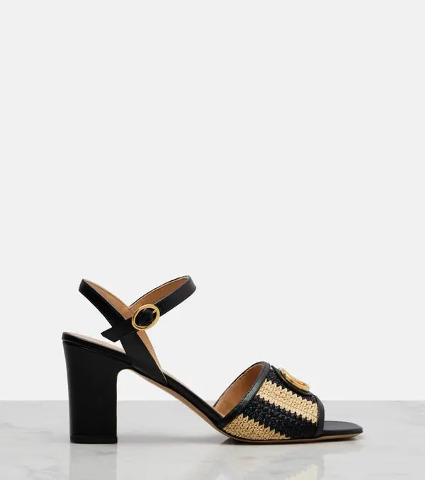 Valentino Garavani Vlogo Crochet Leather Sandals