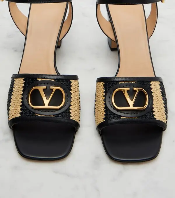 Valentino Garavani Vlogo Crochet Leather Sandals