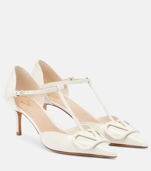 Valentino Garavani D'orsay Vlogo 65 Patent Leather Pumps - White