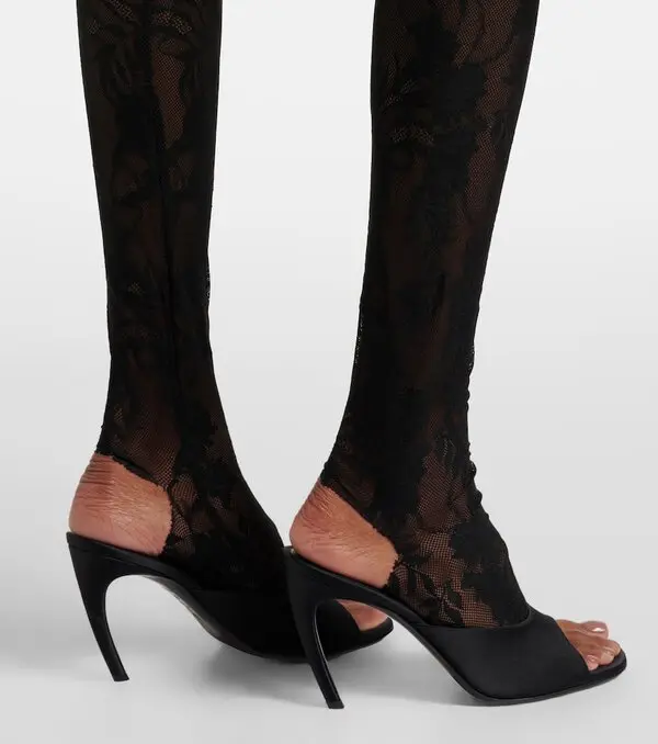 Norma Kamali Lace-embroidered Leggings - Black