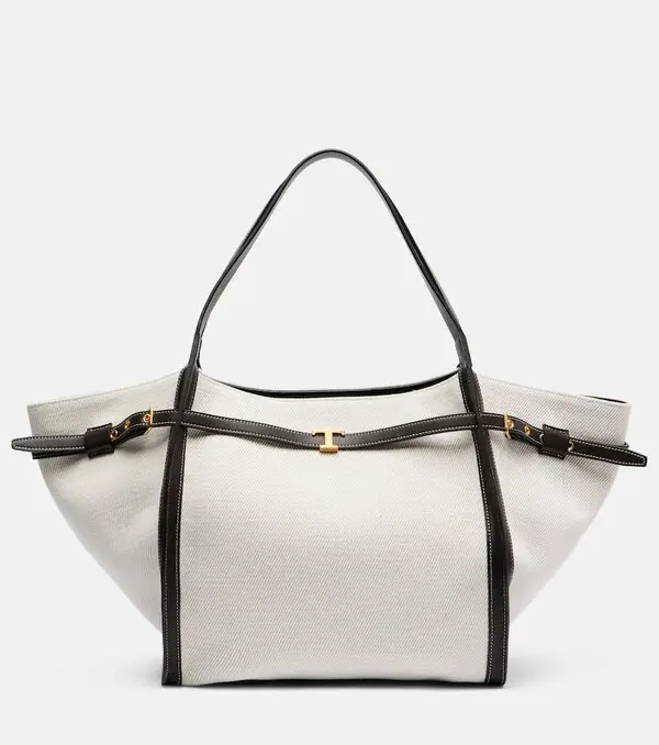 TOD'S Tim Medium Canvas Tote Bag