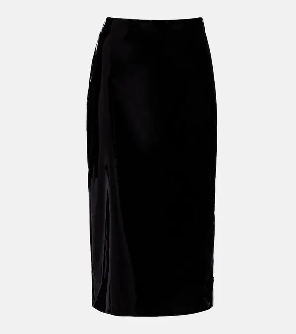 THE FRANKIE SHOP Samantha Coated Pencil Skirt - Black