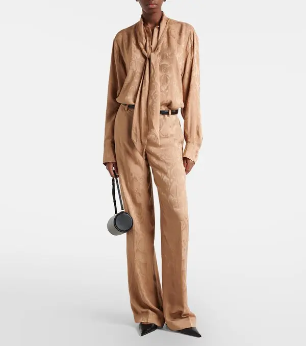Stella McCartney Leopard-print Silk-blend Jacquard Blouse